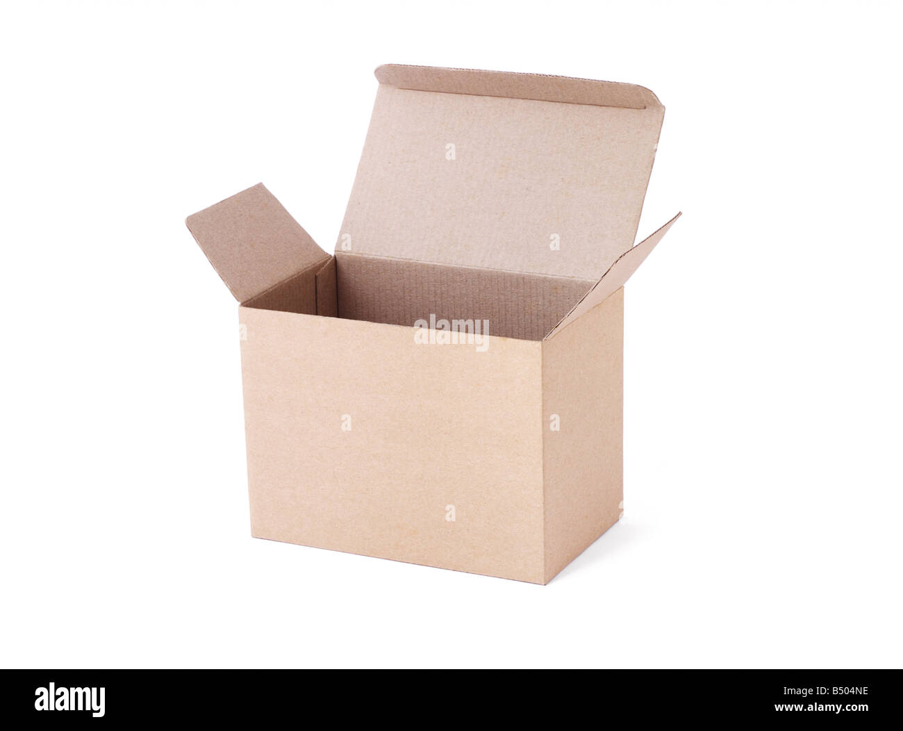 Empty carton box on white background Stock Photo - Alamy