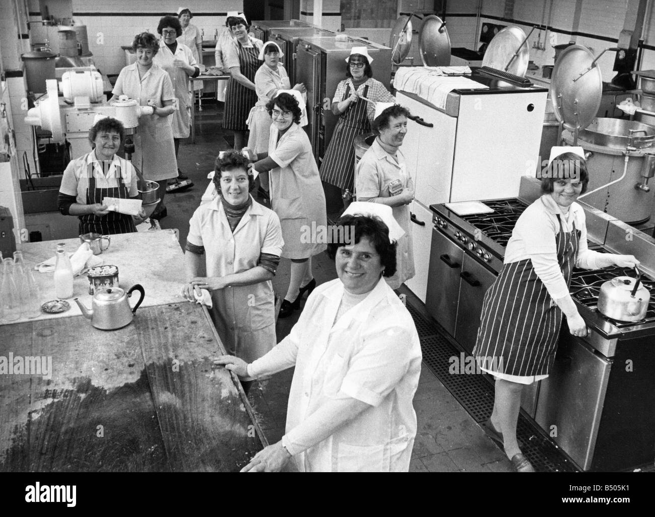 School kitchen staff Black and White Stock Photos & Images - Alamy