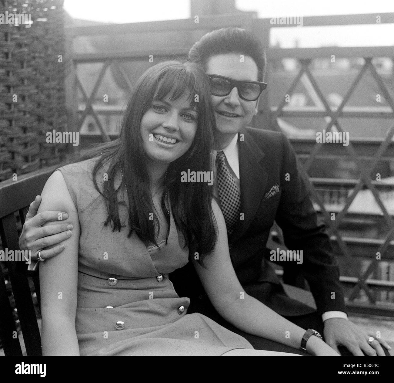 Roy Orbison with his new wife Barbara AnneMarie April 1969 in London ...