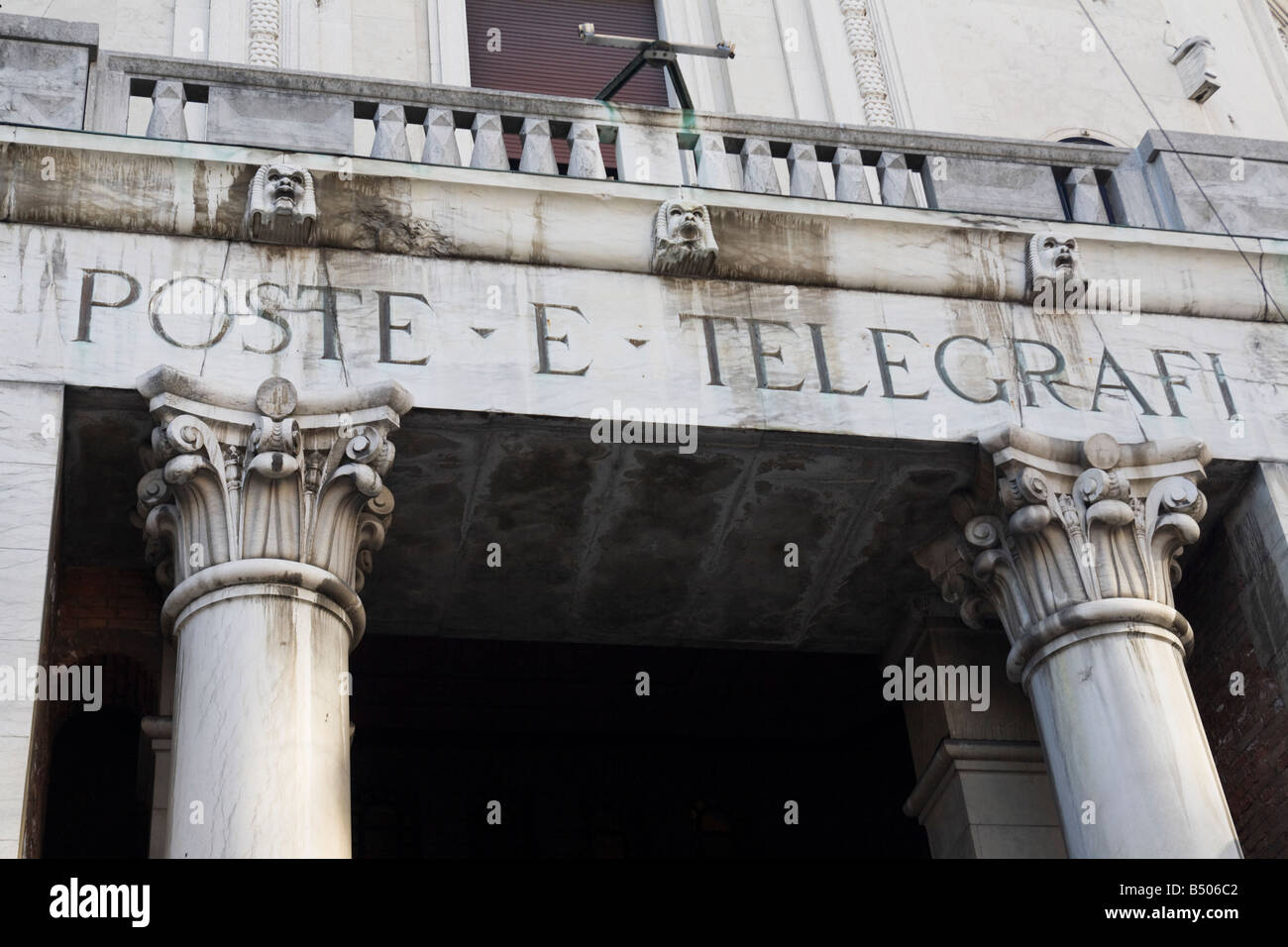 Architecture detail of Public building Italian state mail: Poste e ...
