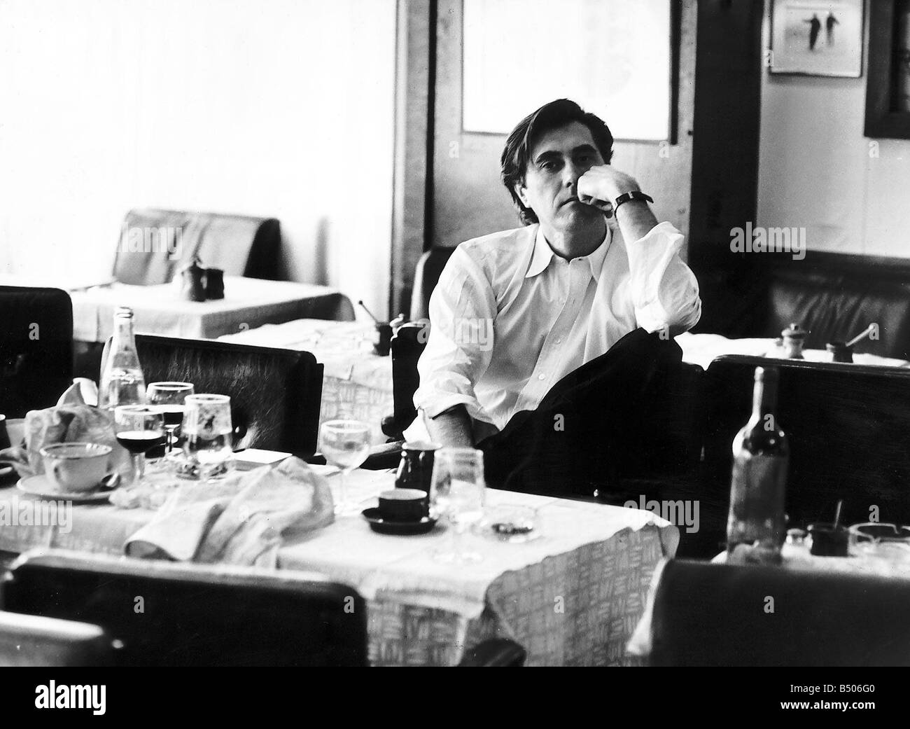 Bryan Ferry Singer sitting in empty restaurant in Paris where he is ...