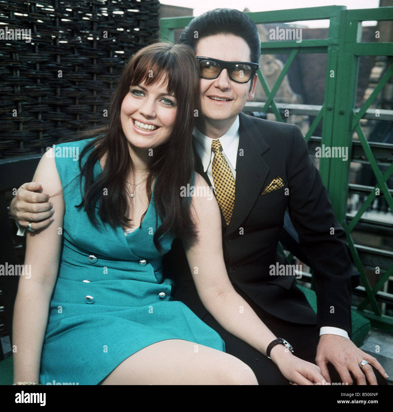 Roy Orbison singer with his new bride Barbara Anne Marie Stock Photo ...