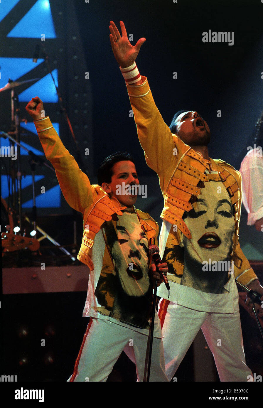 Freddie Mercury Singer with the group Queen with a young lookalike Ross ...