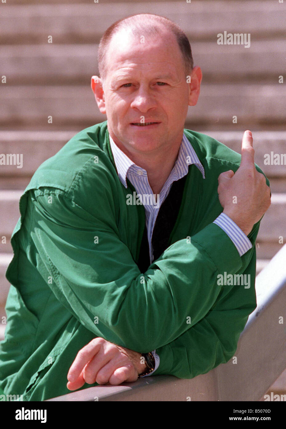 Alex Higgins snooker player with his new style haircut outside the ...
