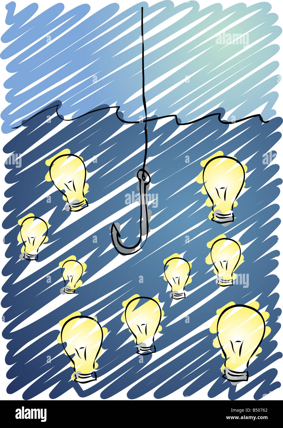 Fishing for ideas illustration of a fishing hook looking for ideas ...