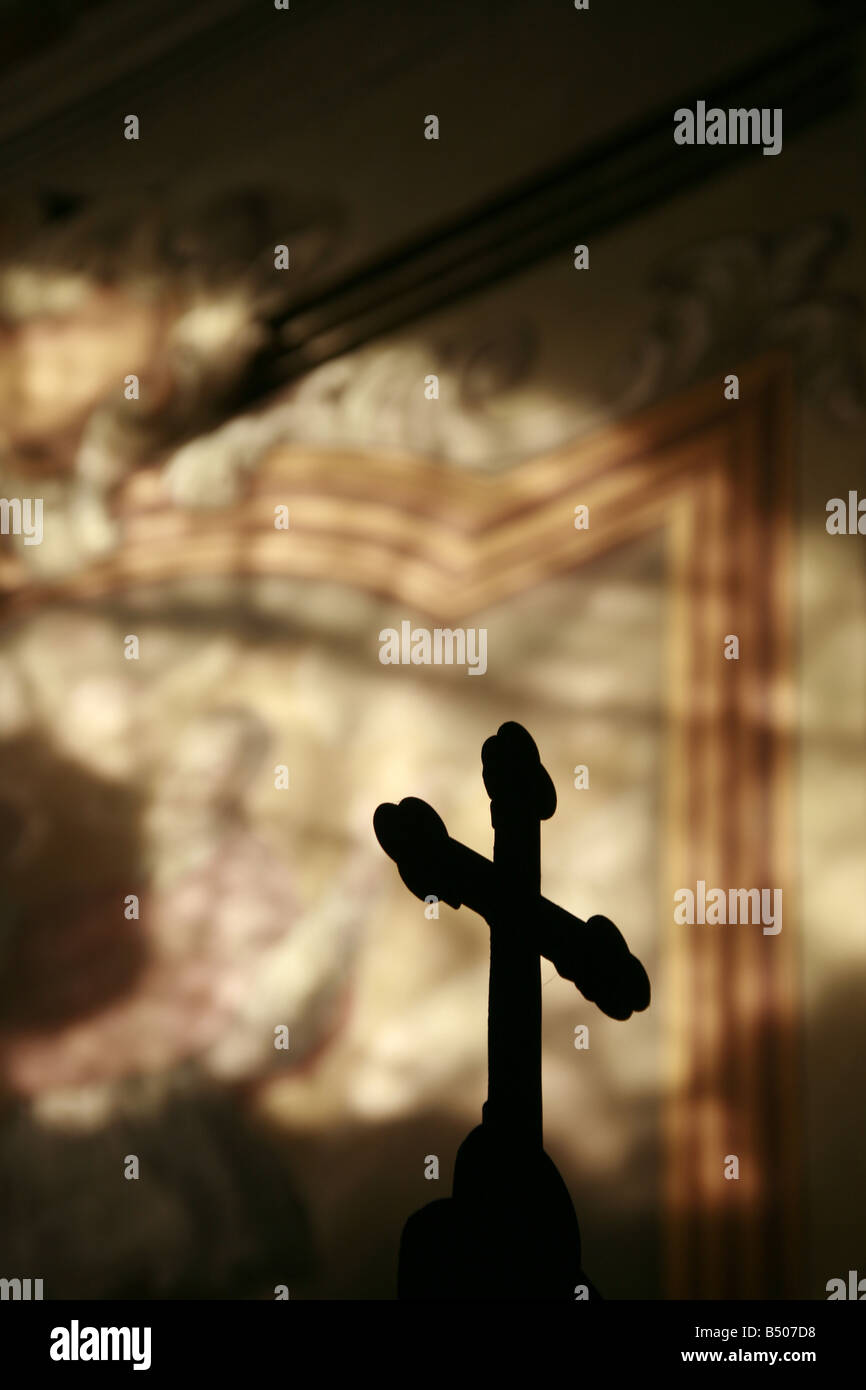 cross in church in rome italy Stock Photo - Alamy