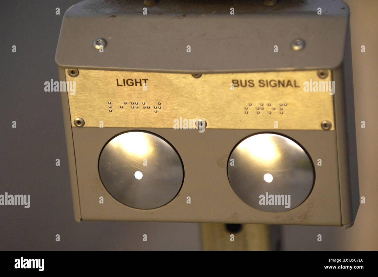 Buttons turn on bus signal hi-res stock photography and images - Alamy
