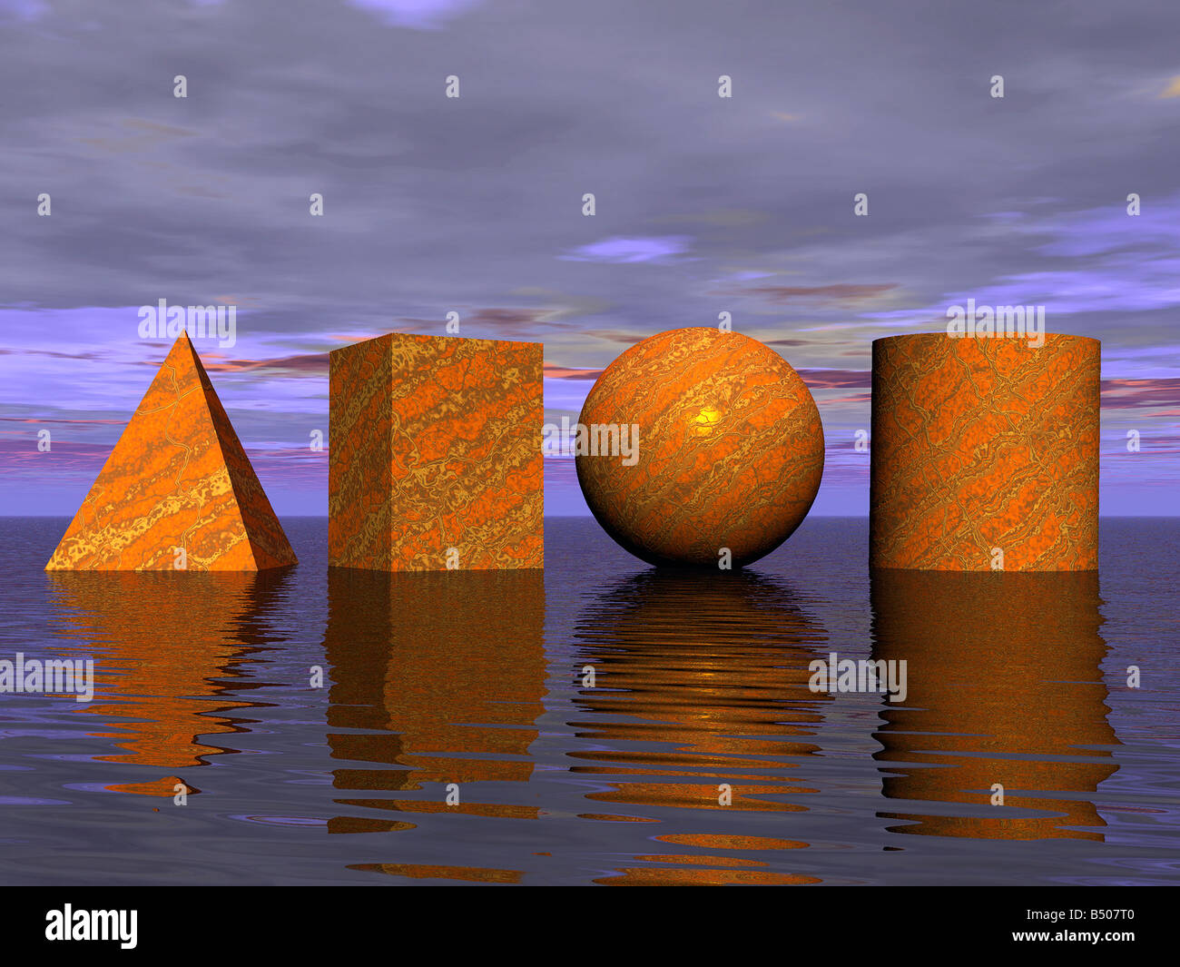 Computer generated geometric shapes illustration Stock Photo - Alamy