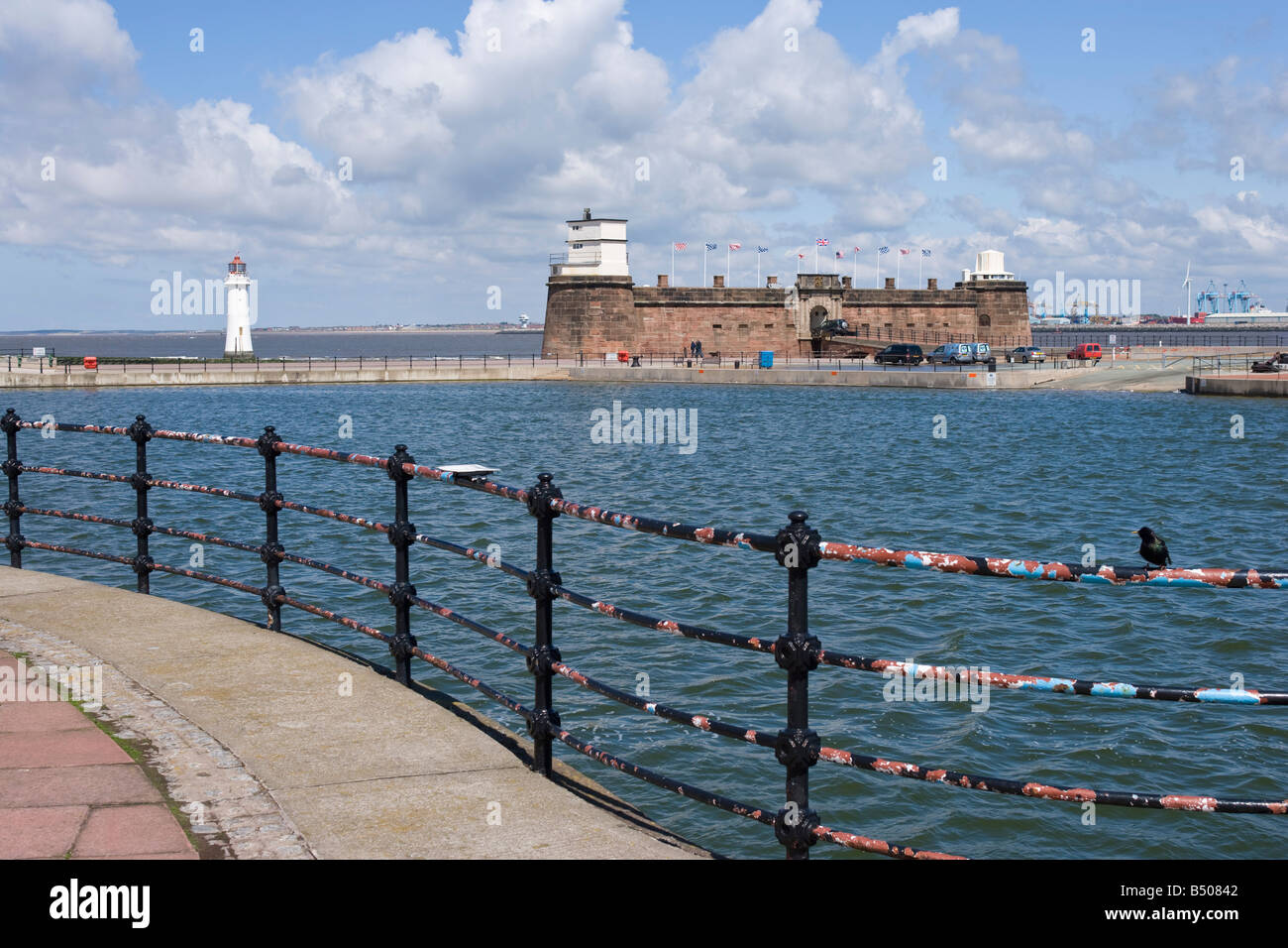 Fort Perch Rock seen from the prom at New Brighton Stock Photo - Alamy