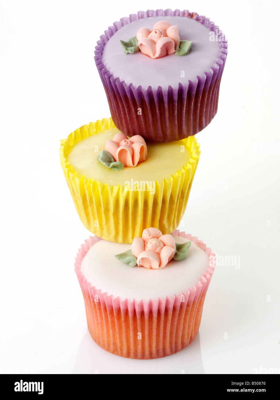 STACK OF THREE CUPCAKES Stock Photo - Alamy