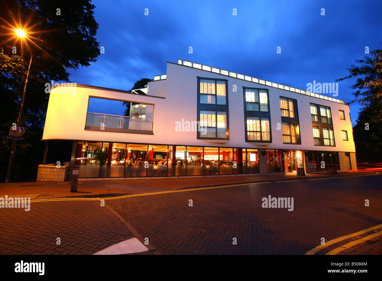 New Minster House and ego restaurant Lichfield at night Stock Photo - Alamy