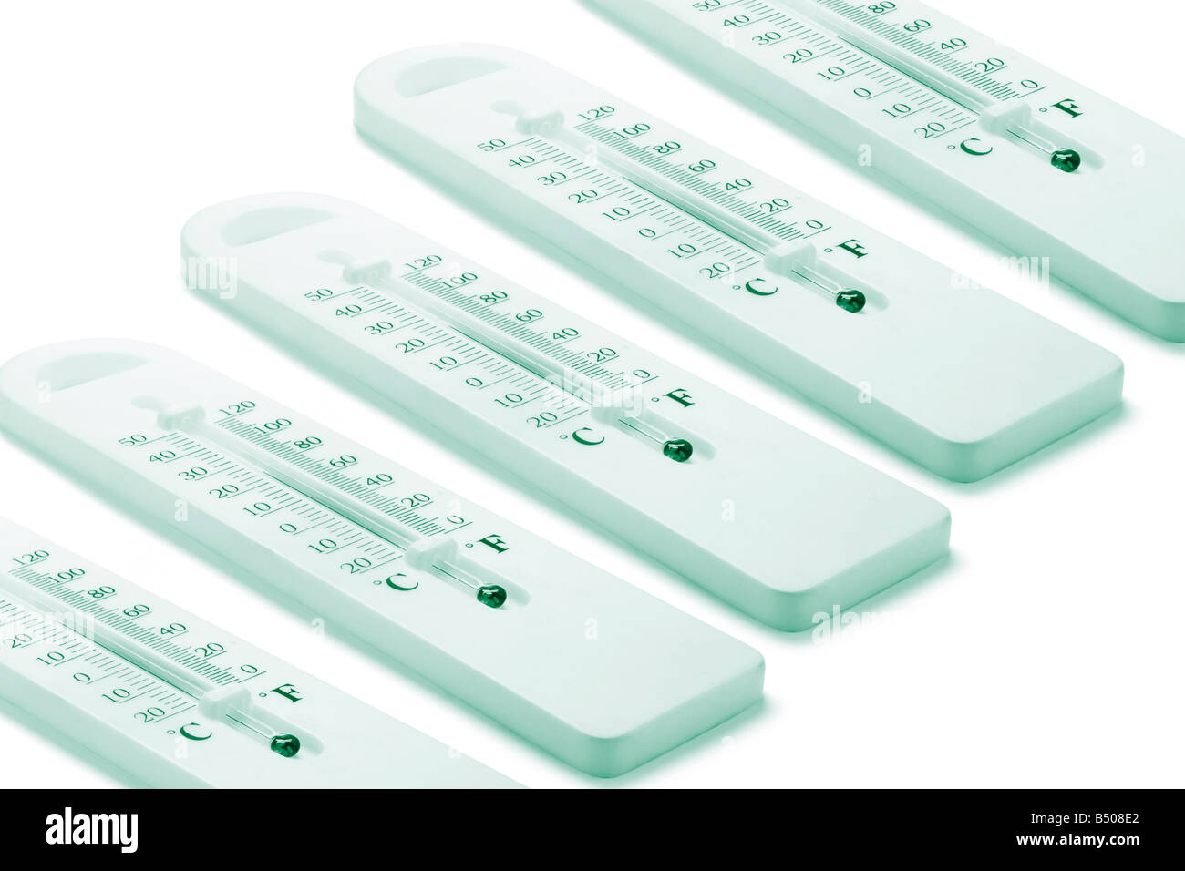 Row of Thermometers Stock Photo - Alamy