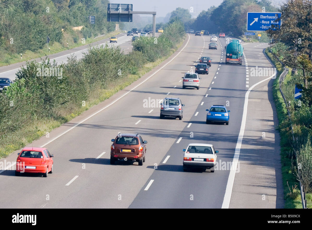 traffic on the highway autobahn in oberhausen germany adobe RGB Stock ...