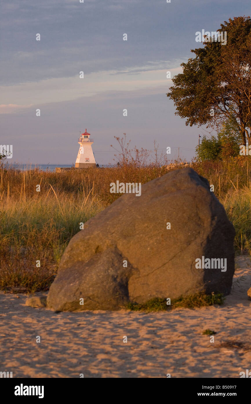 Lighthouse at Lake Huron Stock Photo - Alamy