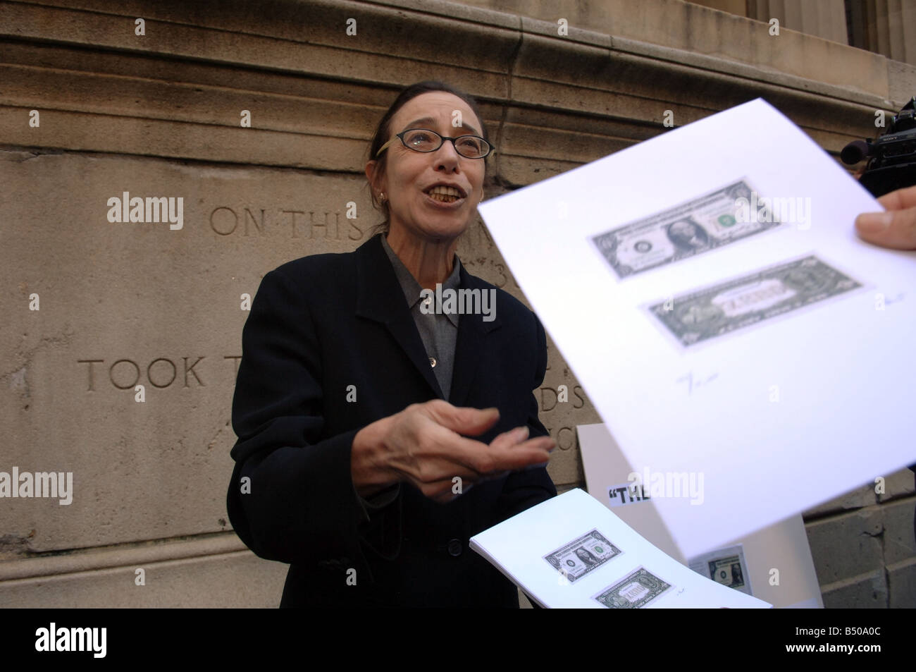 The artist Laura Gilbert distributes signed and numbered original ...