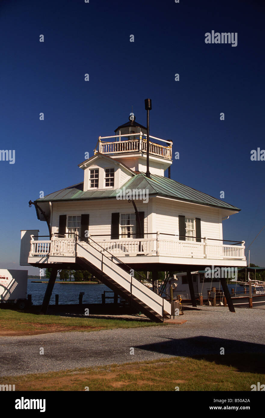 St Michaels Maryland Hoopers Straight Lighthouse is one of three ...