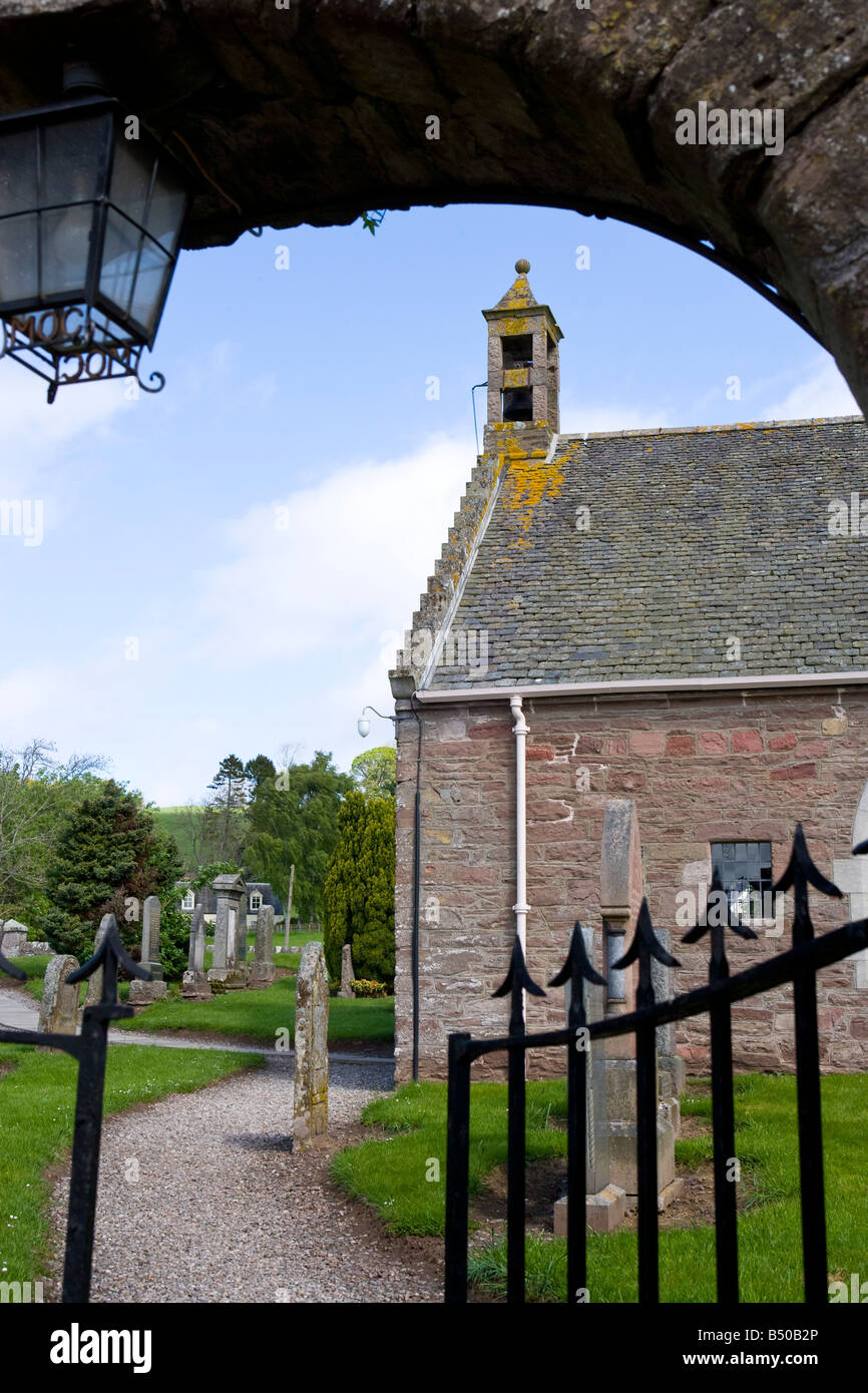 Entrance to St Beans church. Fowlis Wester Stock Photo - Alamy