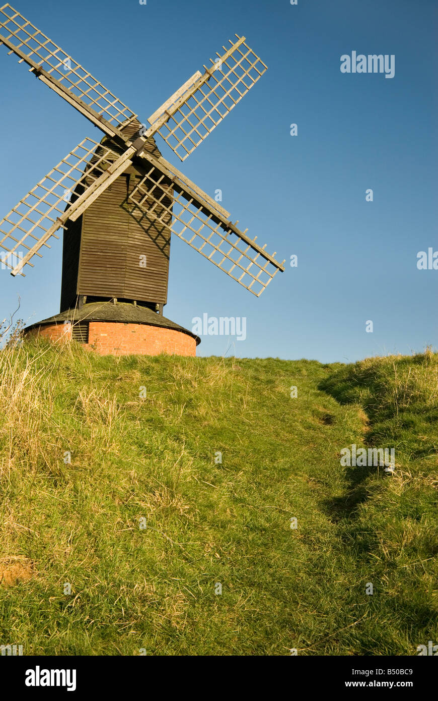 Looking Up Grassy Hill to Brill Windmill 17th Century Wooden Post Mill ...