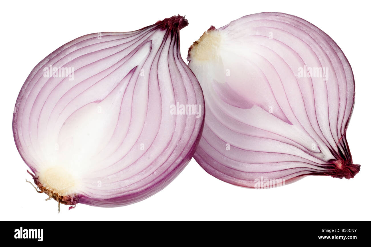 RED ONION HALF CUT OUT Stock Photo - Alamy