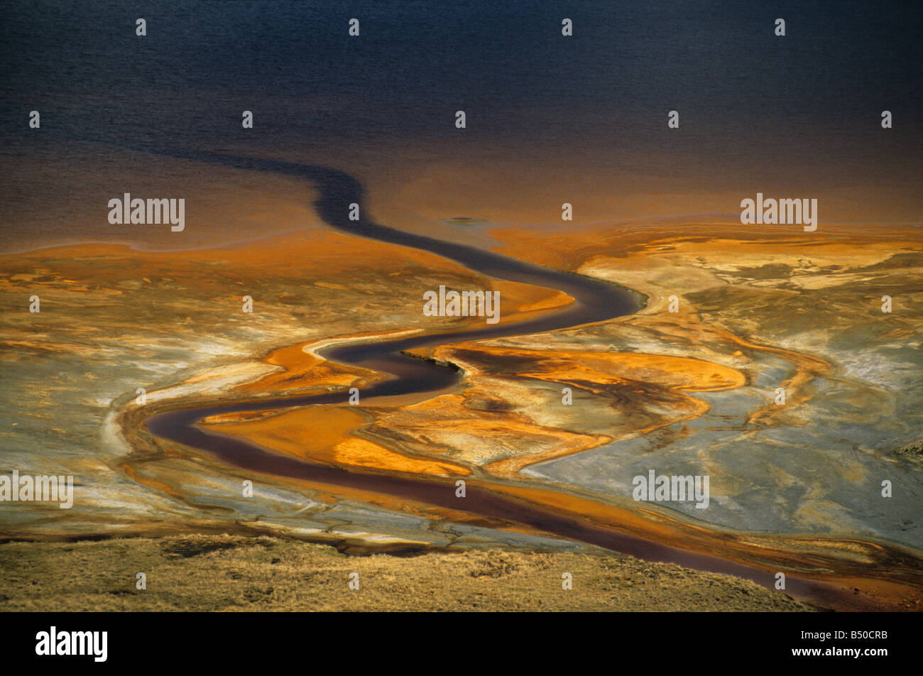 Stream contaminated by acid mine drainage and industrial waste from ...