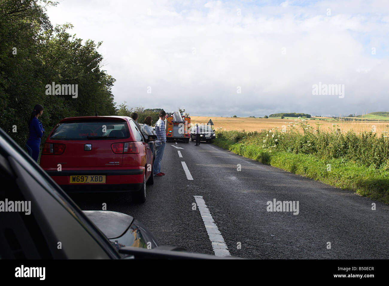 Traffic Jam on a Rural A Road Stock Photo - Alamy
