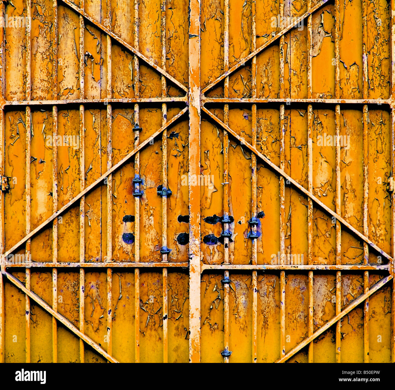 Orange Steel Rusty Gate Background Pattern Stock Photo - Alamy