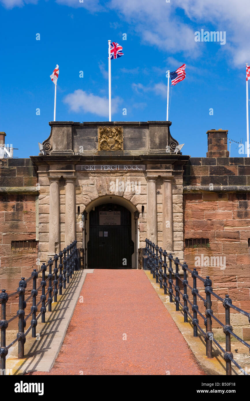 the entrance to Fort Perch Rock, New Brighton, Wirral Stock Photo - Alamy