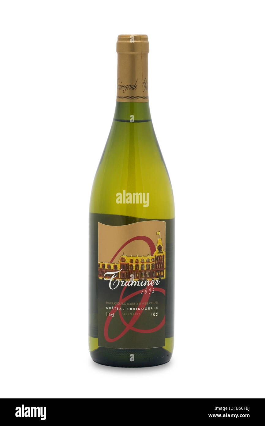 traminer white wine bulgaria chateau Stock Photo - Alamy