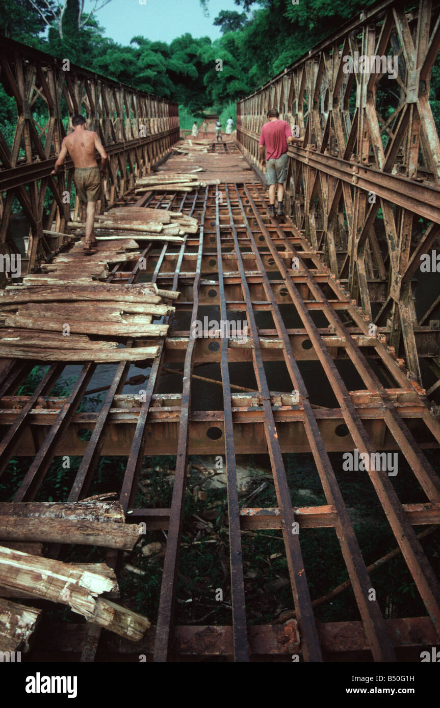 A dilapidated bridge in the Democratic Republic of Congo central Africa ...
