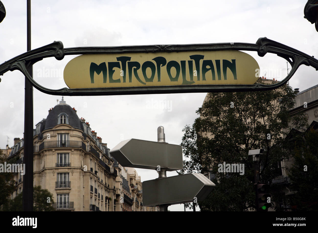 Sign above Metro entrance in Paris France Stock Photo - Alamy