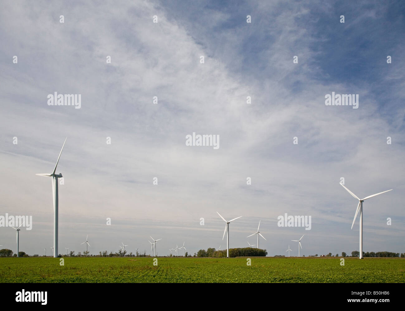 Wind Turbines in Farm Field Stock Photo - Alamy
