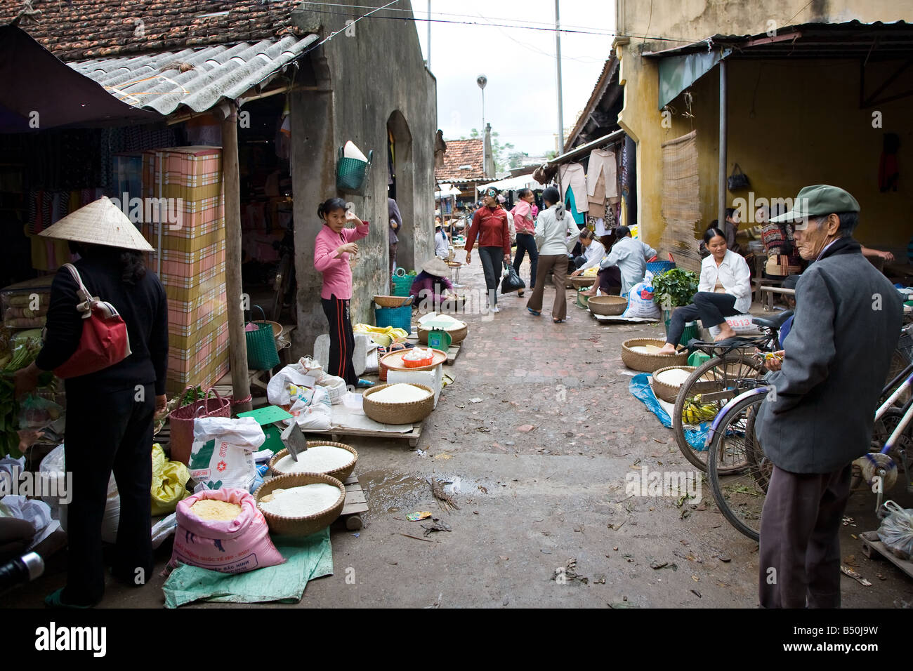 View of an old traditional village market Stock Photo - Alamy