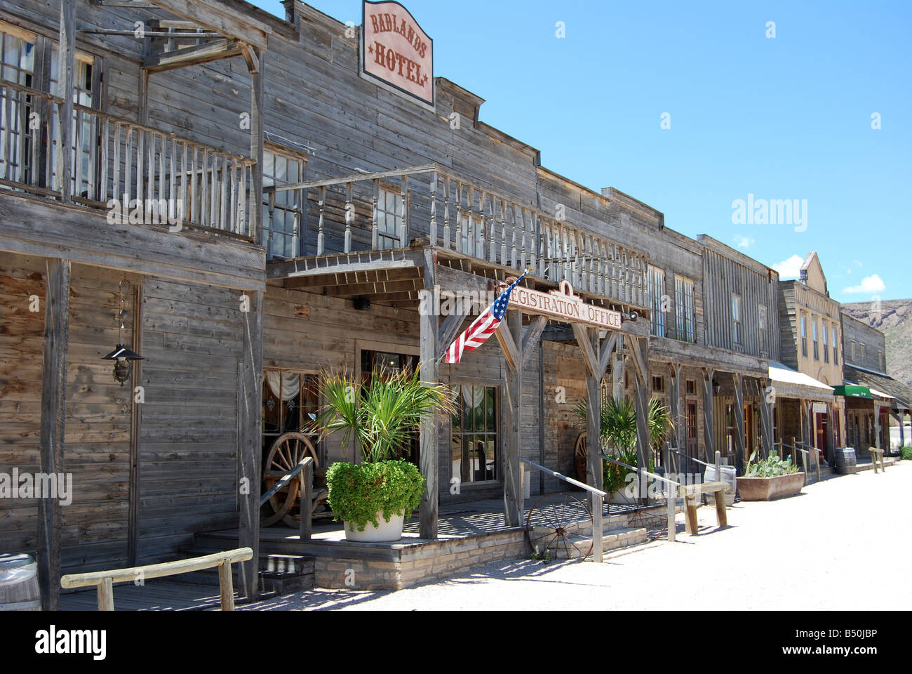 Historic hotel at Lajitas Resort Spa West Texas Stock Photo - Alamy