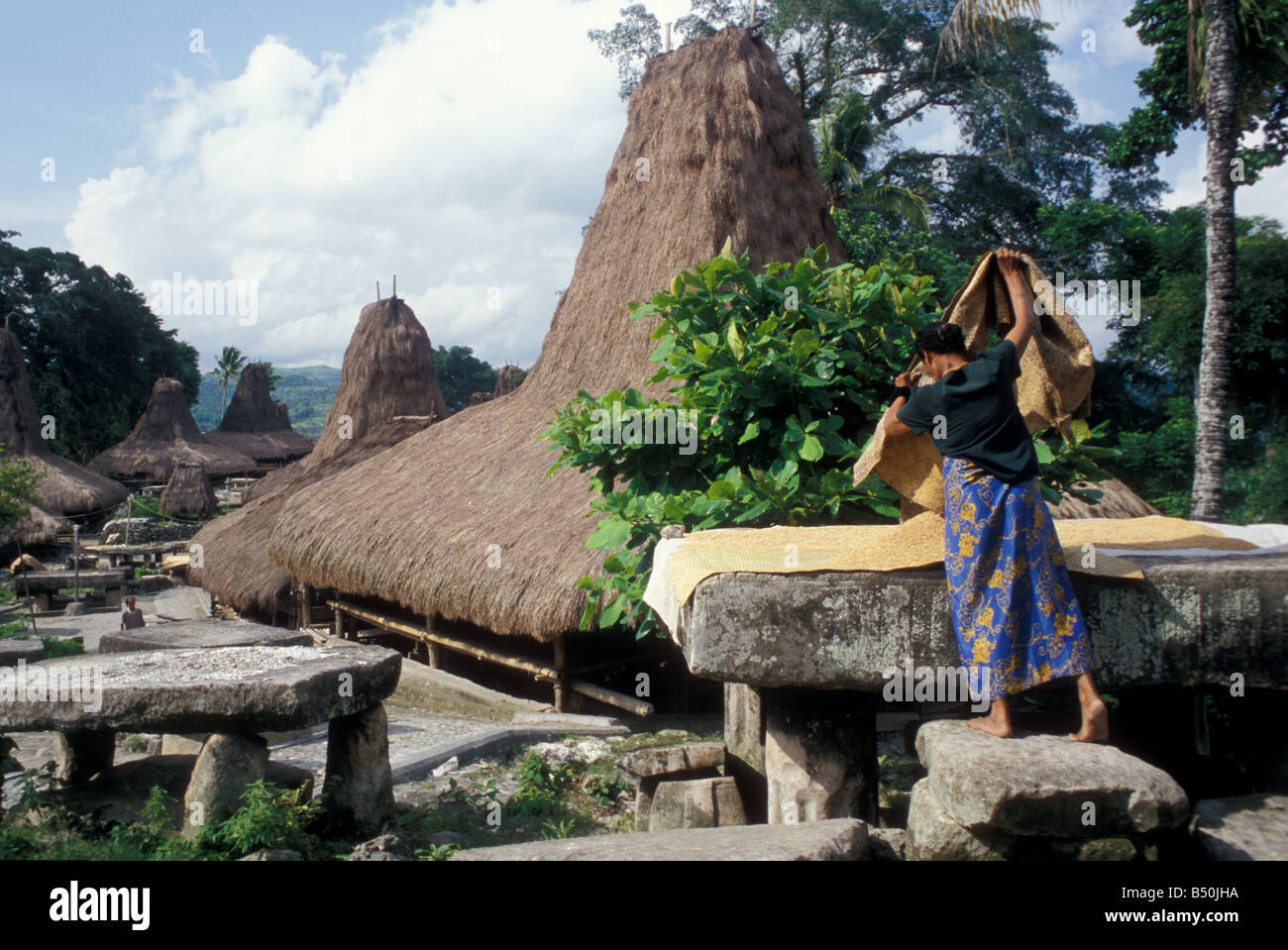weetabarra village scene waikabubak west sumba indonesia Stock Photo ...