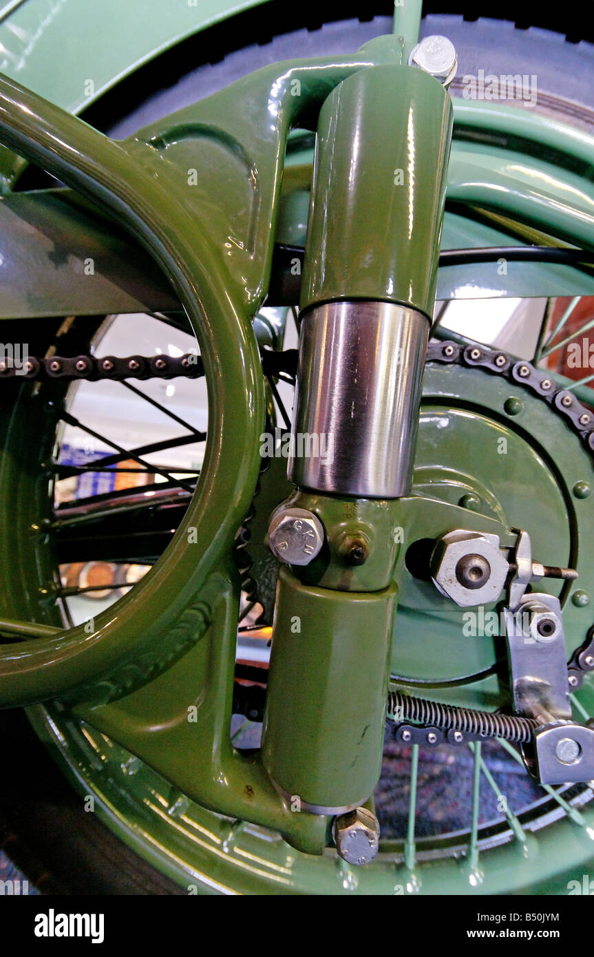 Plunger rear suspension on 1953 BSA Bantam motorcycle Stock Photo - Alamy