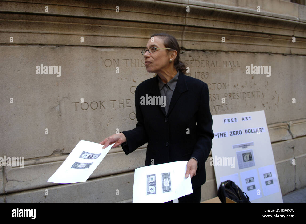The artist Laura Gilbert distributes signed and numbered original ...