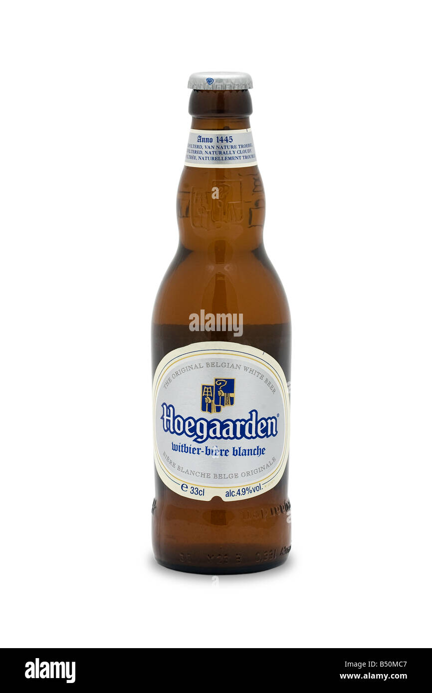 hoegaarden the original white belgian beer bottle Stock Photo - Alamy