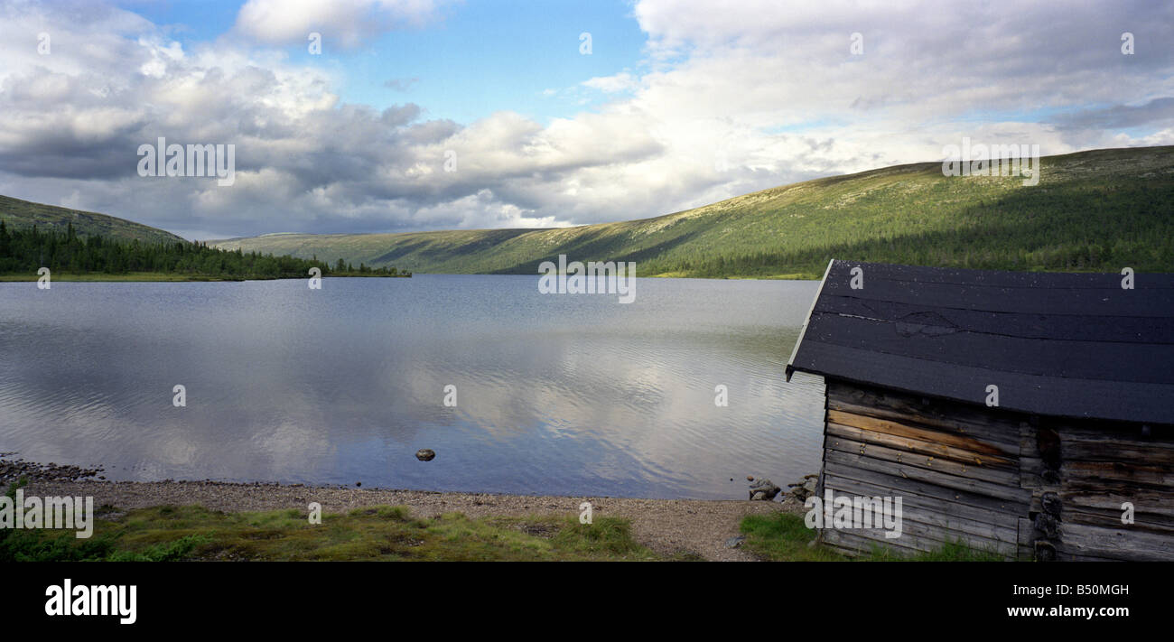 Boath house on Grövelsjön, Sweden Stock Photo - Alamy