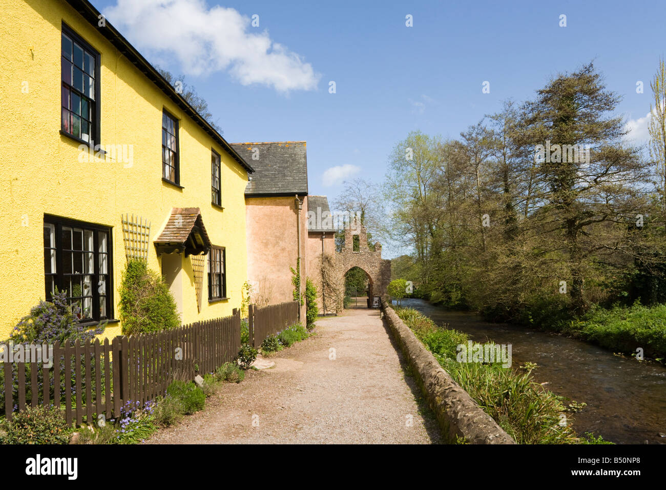The River Avill in the Exmoor town of Dunster, Somerset UK Stock Photo ...