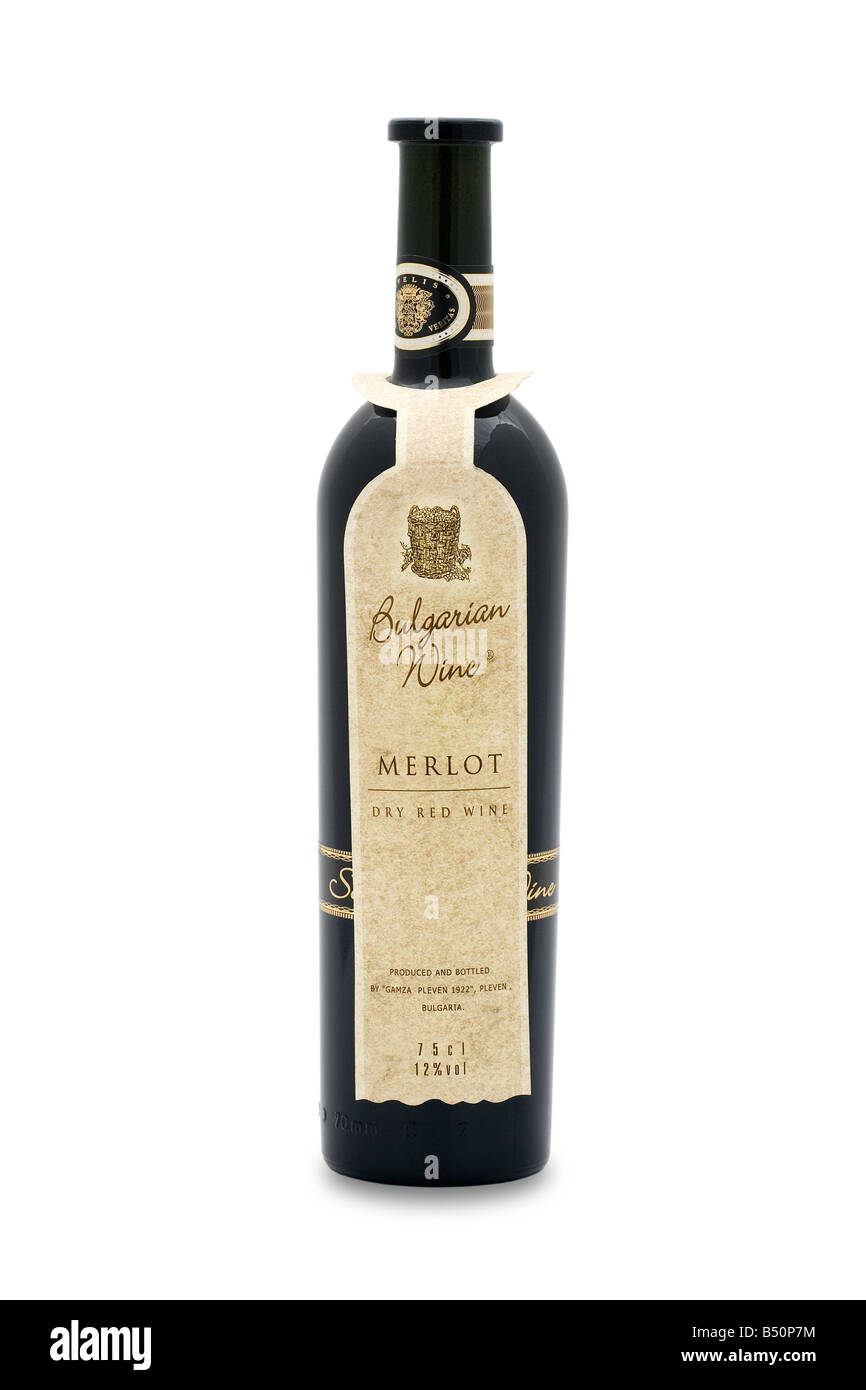bulgarian wine merlot dry red wine gamza bottle unit pleven Stock Photo ...