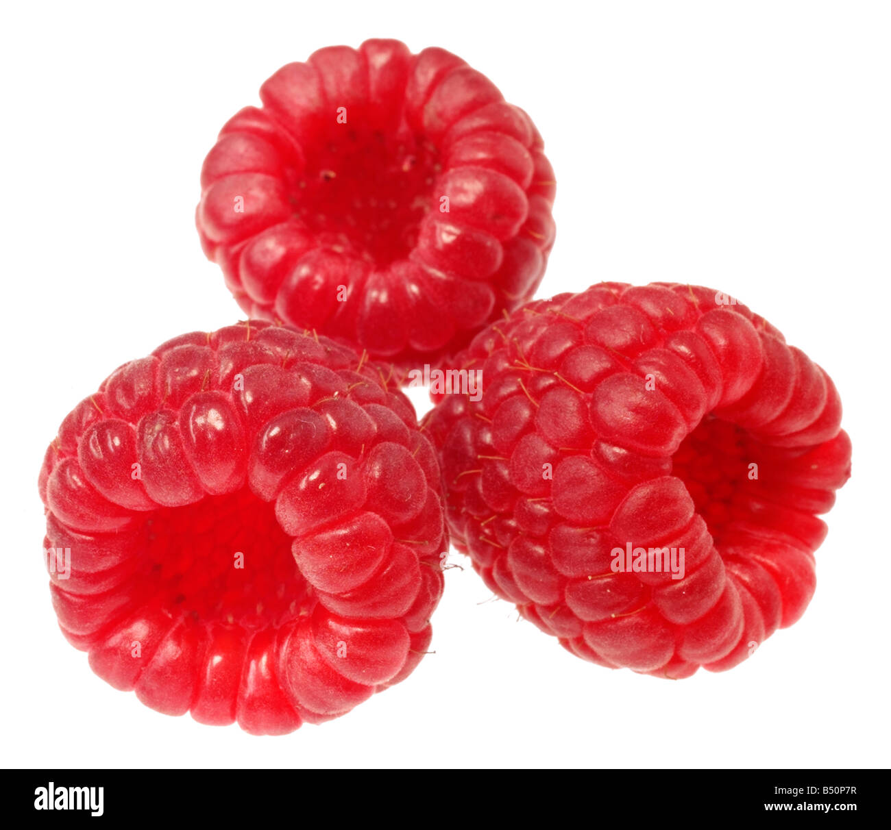 THREE FRESH HULLED RASPBERRIES CUT OUT Stock Photo - Alamy