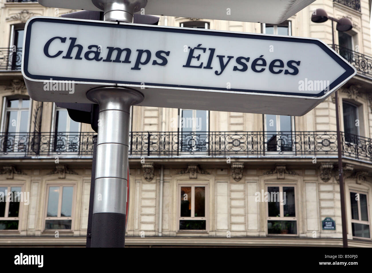 Sign to the Champs Elysees Paris France Stock Photo - Alamy