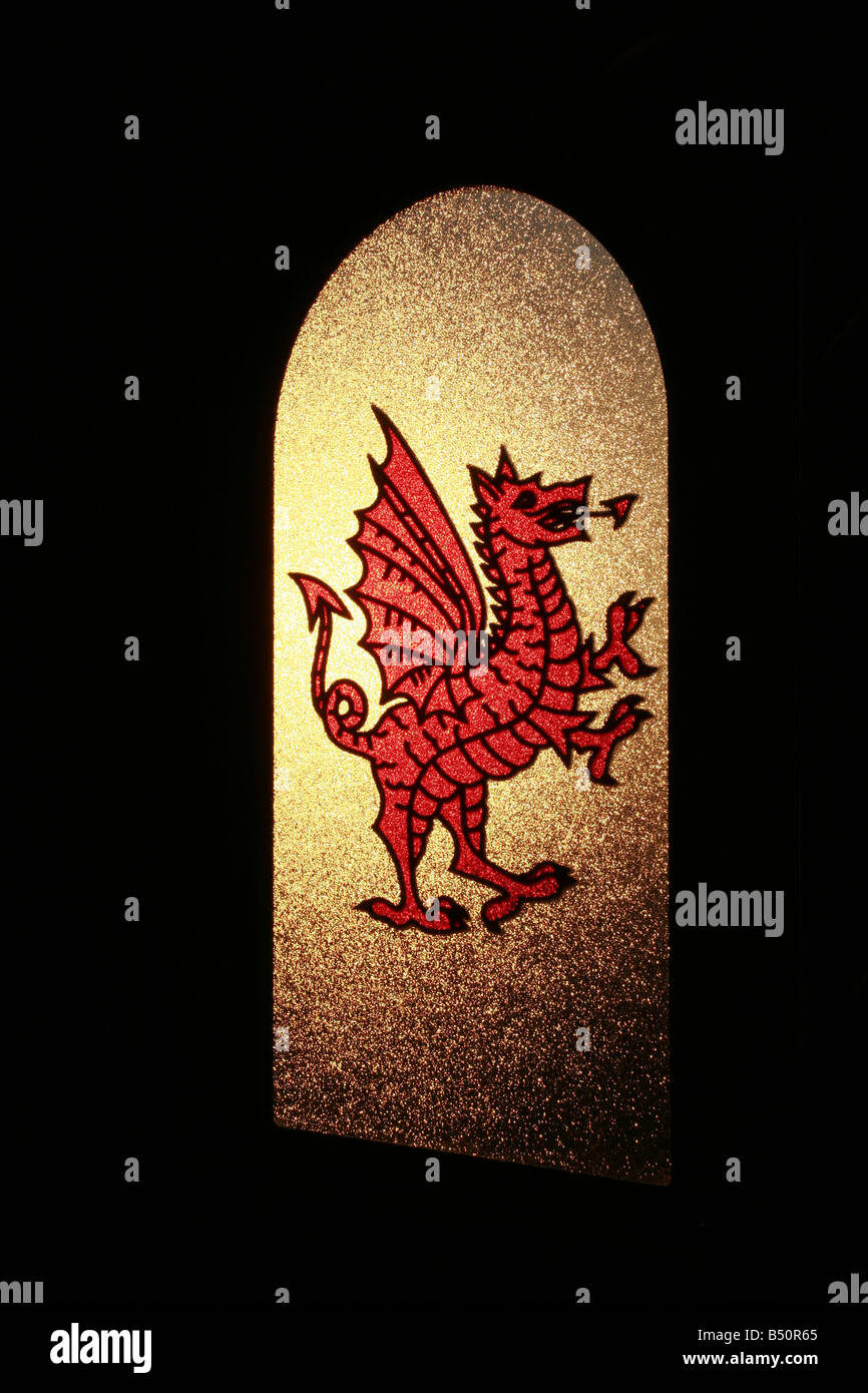 Welsh red dragon stained glass hi-res stock photography and images - Alamy