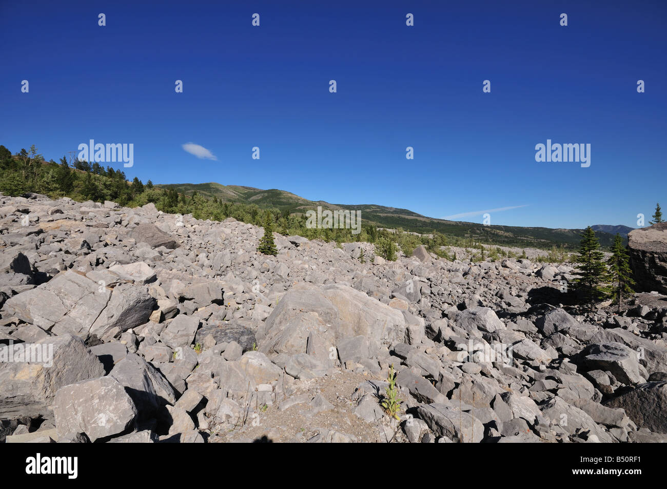 Rock slide, Crowsnest Pass, Frank Slide, Turtle Mountain, Alberta ...