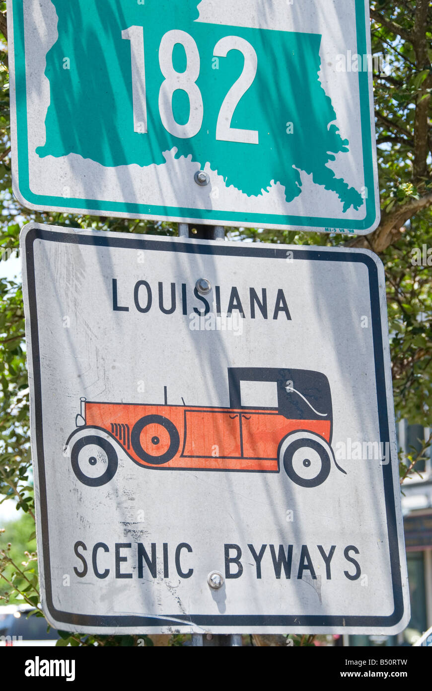 Scenic Byways sign along Louisiana State Highway 182 near New Iberia ...