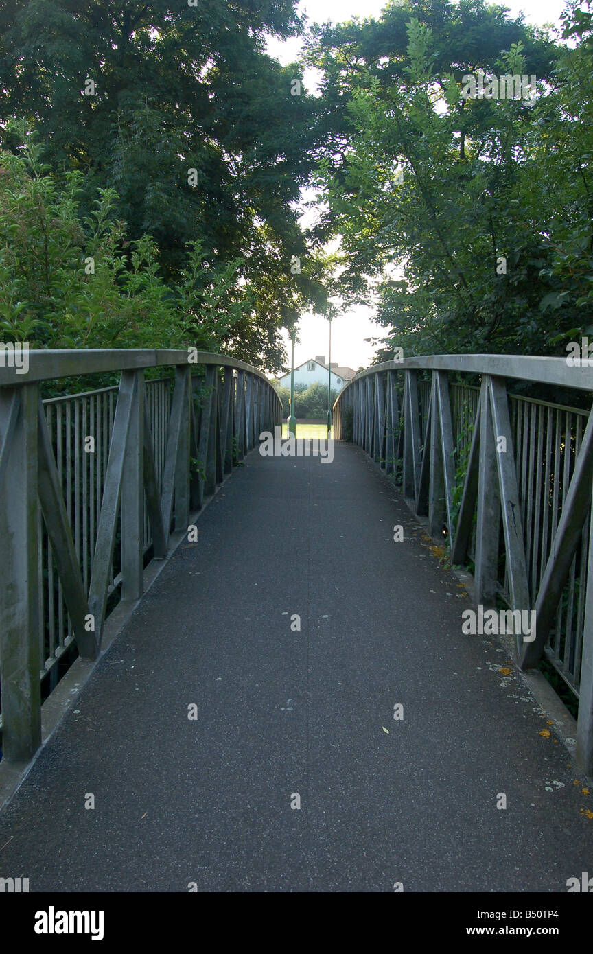 A walk way bridge in St.Raphael's estate, neasden, London, England, Uk ...