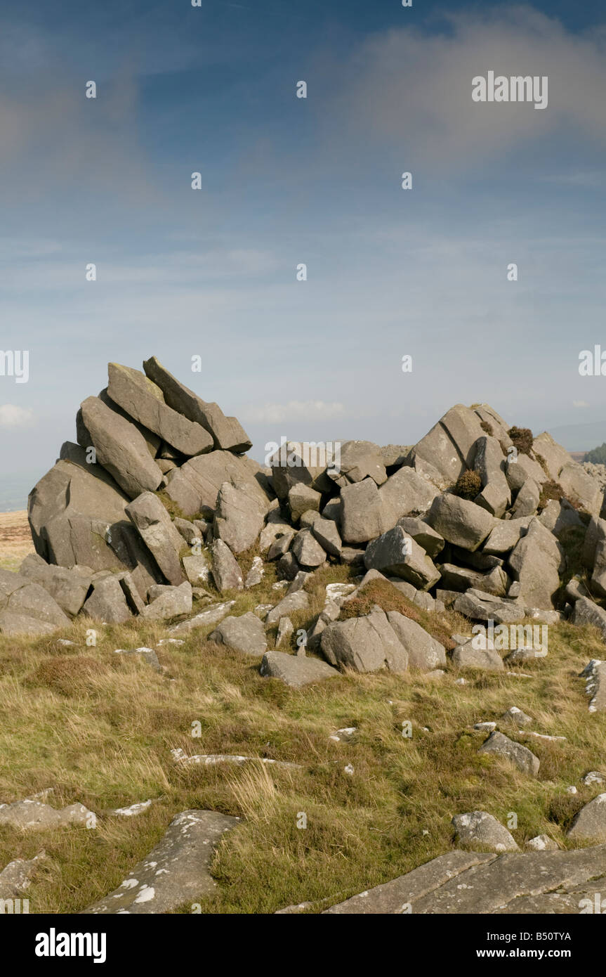 Carn Menyn Carn Meini hilltop rocky shattered granite dolerite outcrop ...