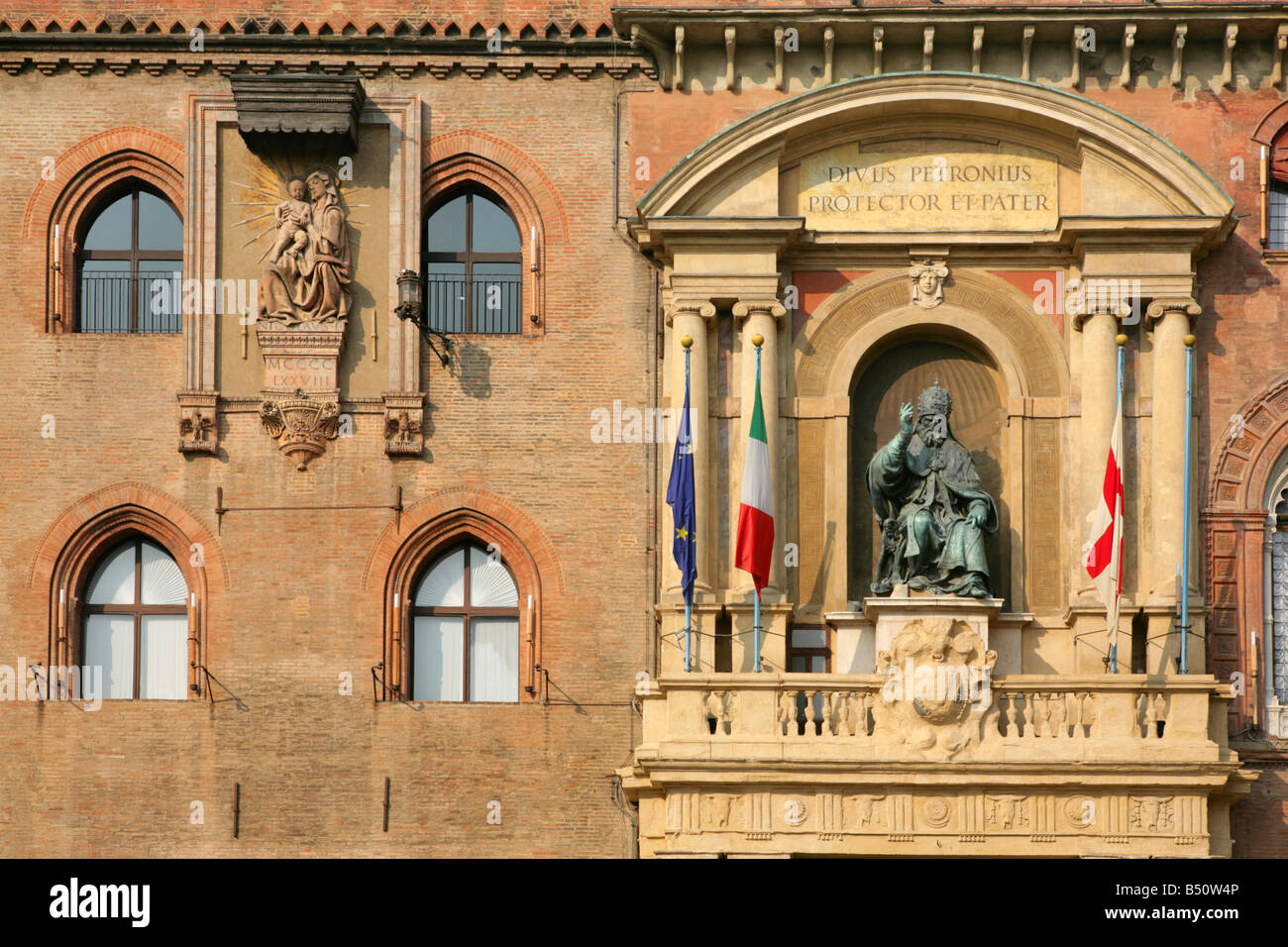 Statue of Pope Gregory XIII on the facade of the Palazzo Comunale ...