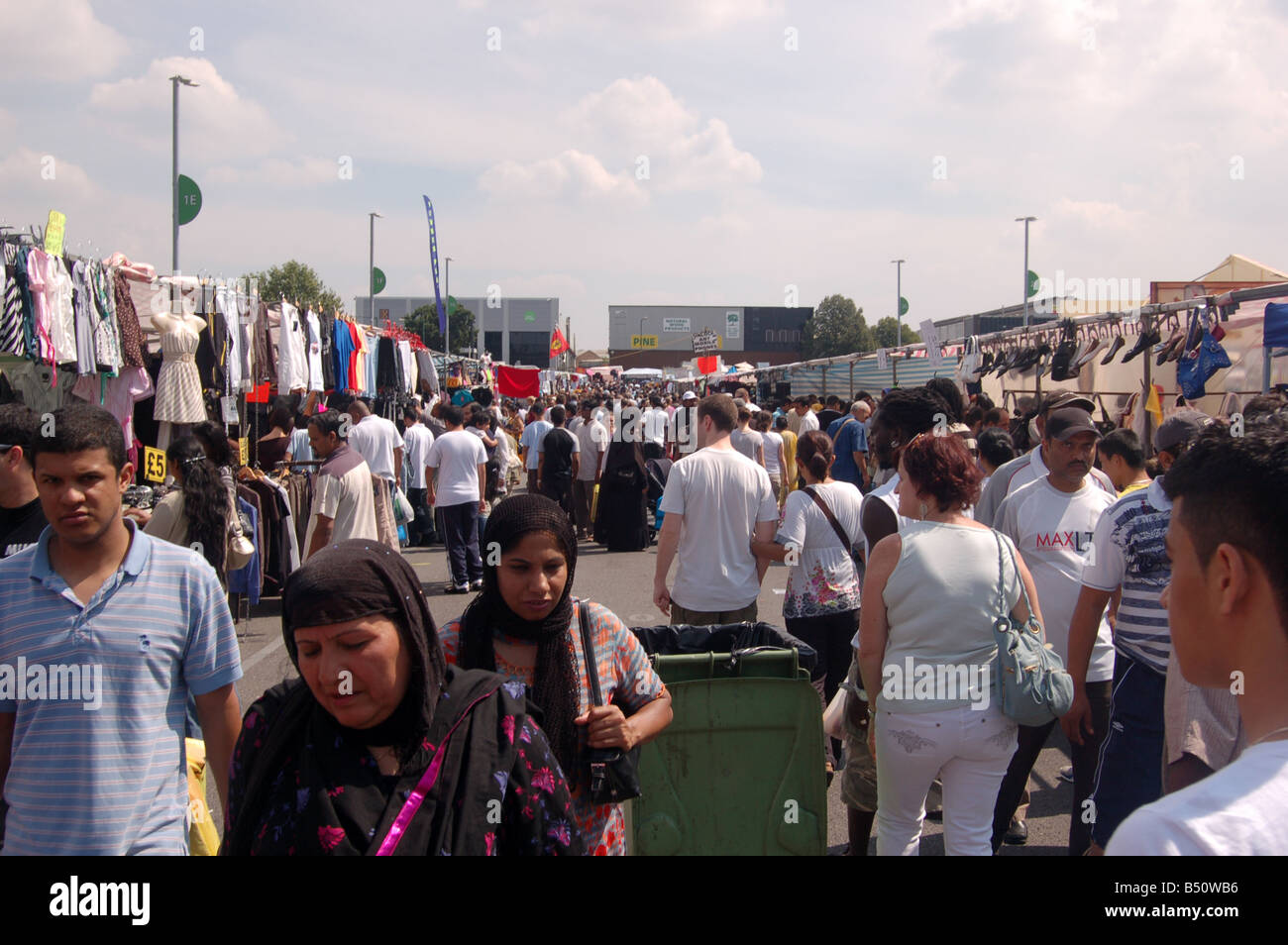 Shoppers at Wembley Market, Wembley, London, England, Uk Stock Photo ...