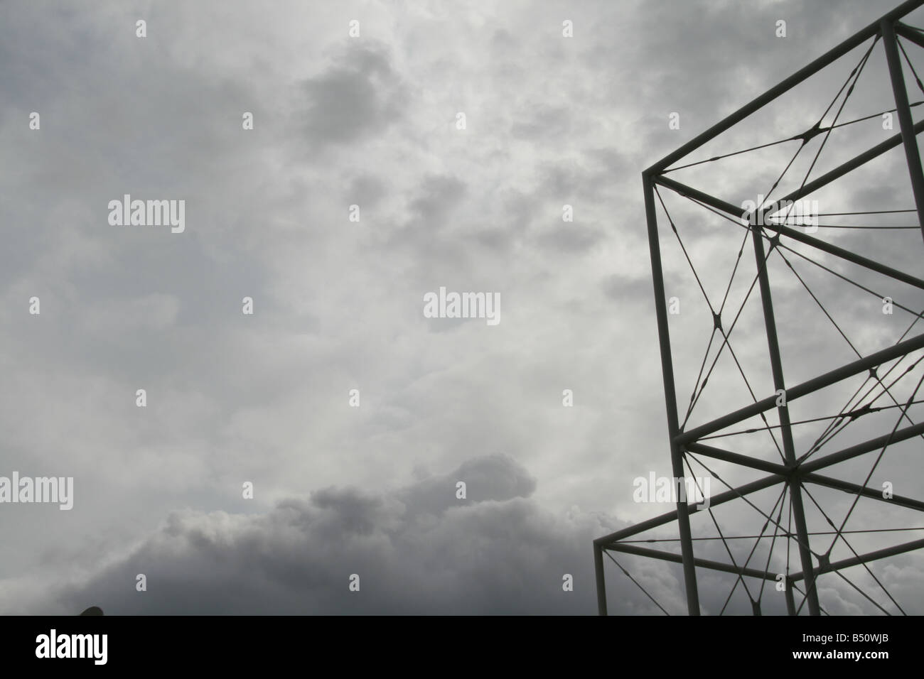 tubular structure on modern office block architecture design Stock ...